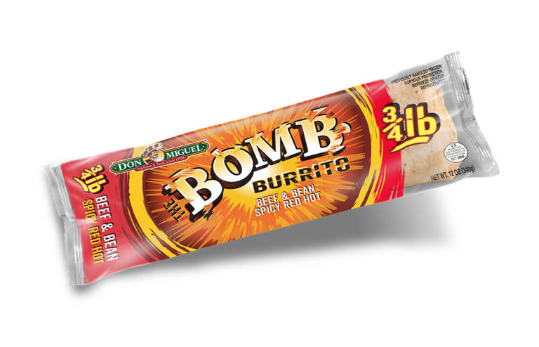 THE BOMB® Spicy Red Hot Beef & Bean Burrito – Don Miguel THE BOMB® Spicy Red Hot Beef & Bean Burrito – Don Miguel